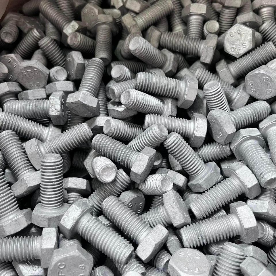 Grade8.8 Hot Dipped Galvanized HDG Hi-Tensile GI hex bolt nut washers ...