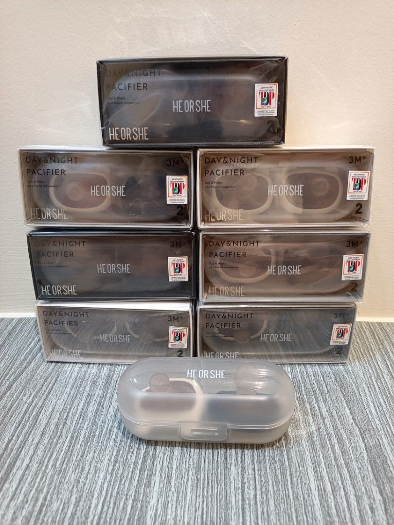 HE OR SHE Day and Night Pacifier (come with storage box), Babies & Kids ...