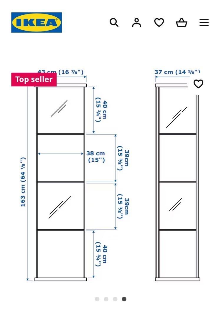 Ikea Detolf Glass Display Cabinet, Furniture & Home Living, Furniture ...