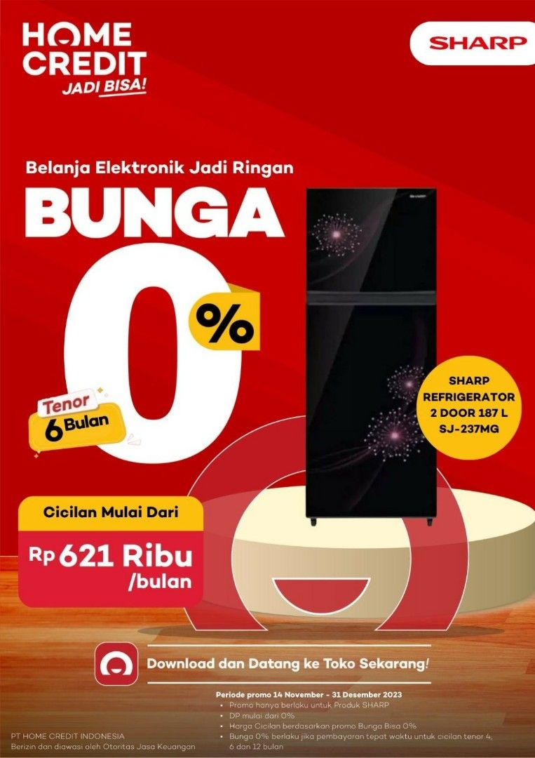 Kulkas sharp 2 pintu| Bebas 1x Cicilan Via Home Credit, Elektronik ...