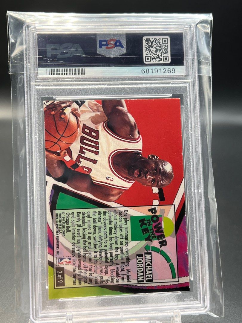 Michael Jordan 93 power in the key psa8, Hobbies & Toys, Toys & Games ...
