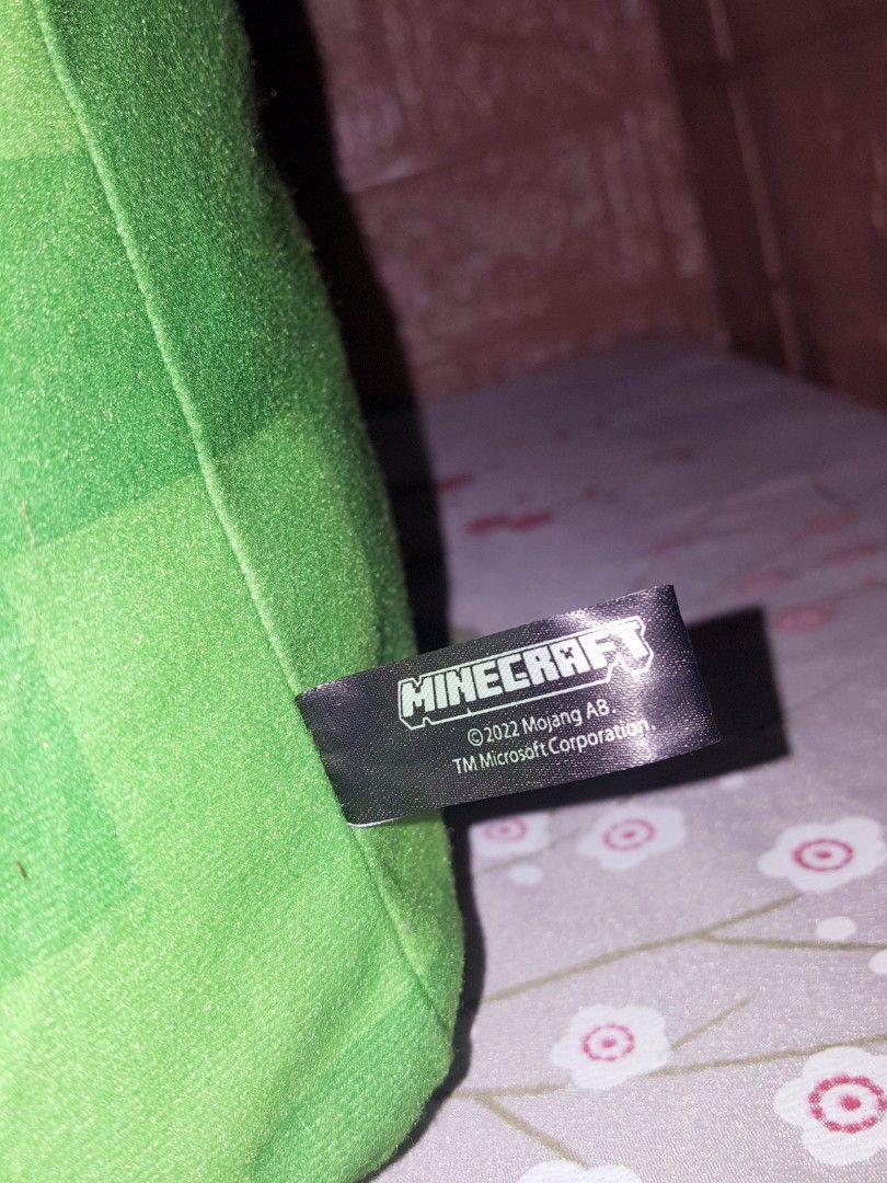 Minecraft Creeper Block Cushion Pillow Plush, Hobbies & Toys, Toys ...