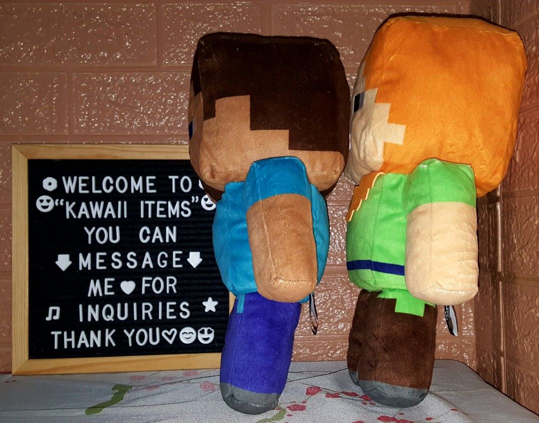 Minecraft Steve and Alex Plush, Hobbies & Toys, Toys & Games on Carousell