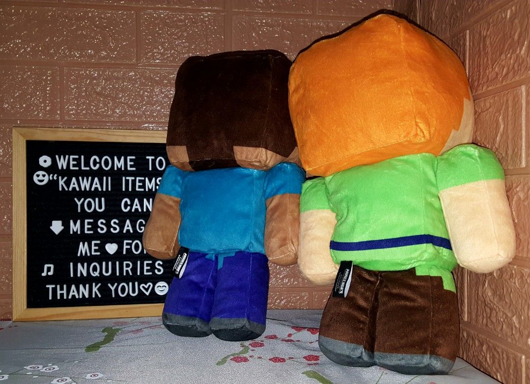 Minecraft Steve and Alex Plush, Hobbies & Toys, Toys & Games on Carousell