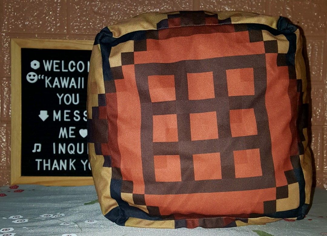 Minecraft Workbench Block Cushion Pillow Plush, Hobbies & Toys, Toys ...