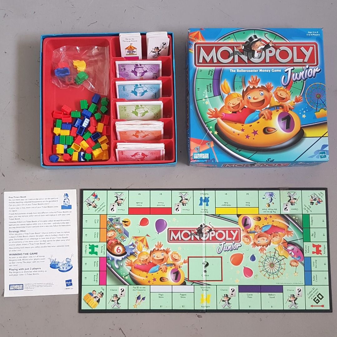 Monopoly Junior, the Roller Coaster Money game, Hasbro, Original ...