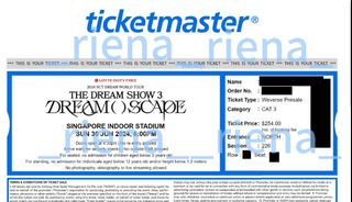 WTS NCT DREAM Cat 4 / 5 Concert Tickets Singapore The Dream Show, Tickets & Vouchers, Event ...