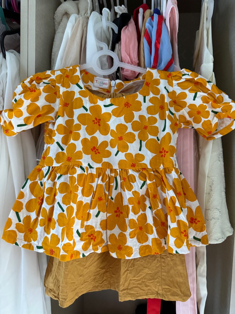 Peplum Baby Girl in Mustard, Babies & Kids, Babies & Kids Fashion on ...