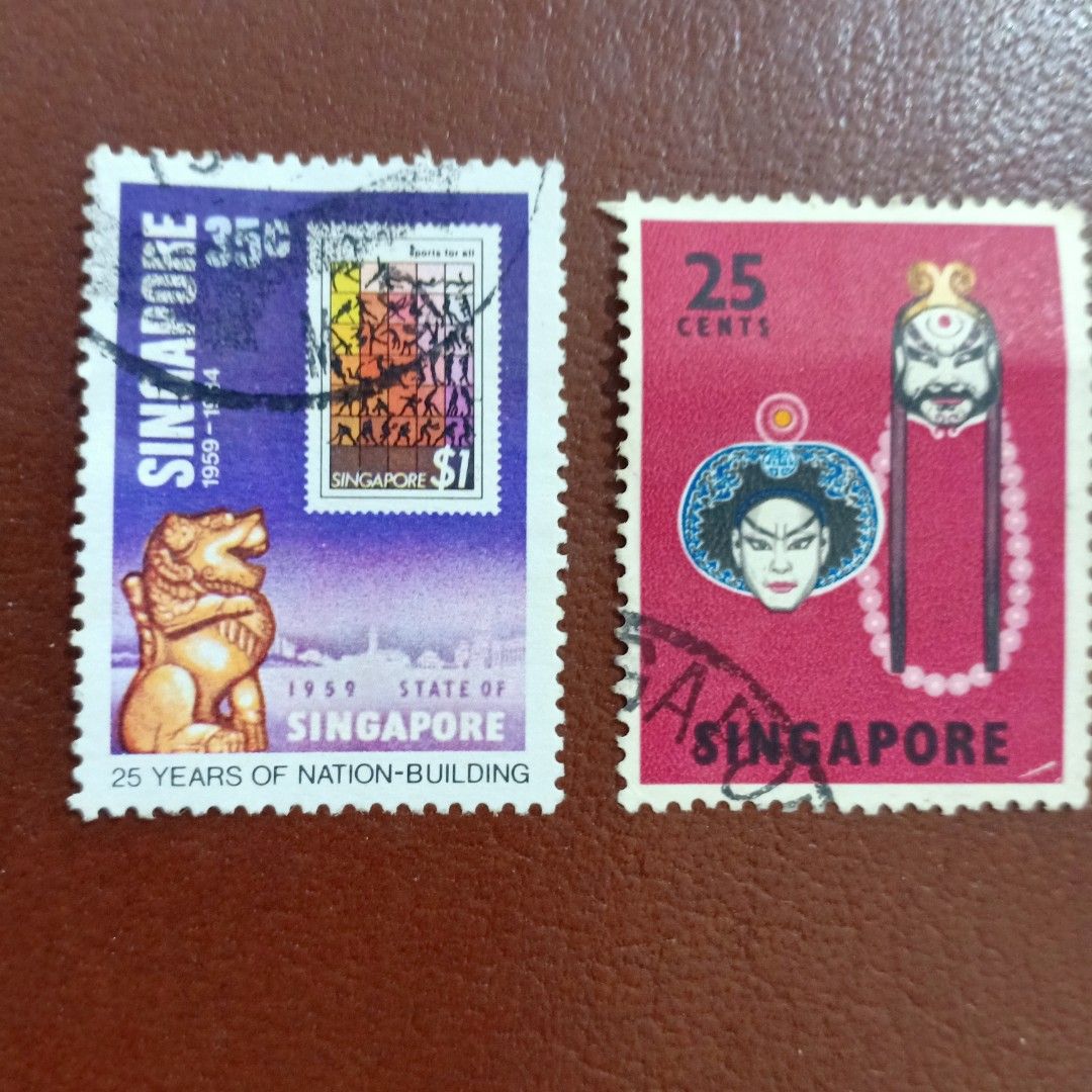 Perangko hongkong dan singapore harga satuan digeser gambarnya, Antik ...