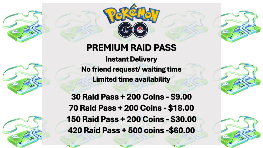 Pokemon GO Premium Raid Pass/ Battle Pass Service, Video Gaming, Gaming ...