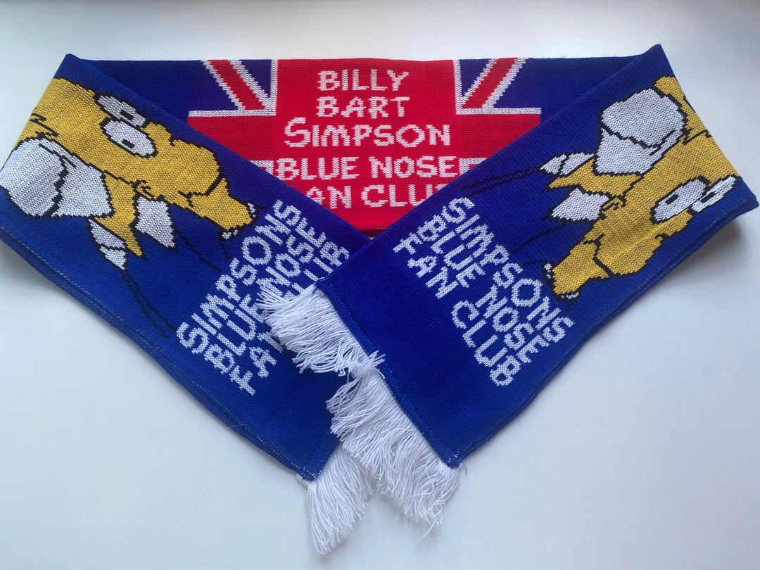 Rangers F.C. Billy Bart Simpson Blue Nose Fan Club Scarf, Hobbies ...
