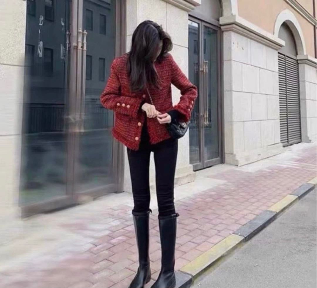 Red tweed jacket, Women's Fashion, Coats, Jackets and Outerwear on ...