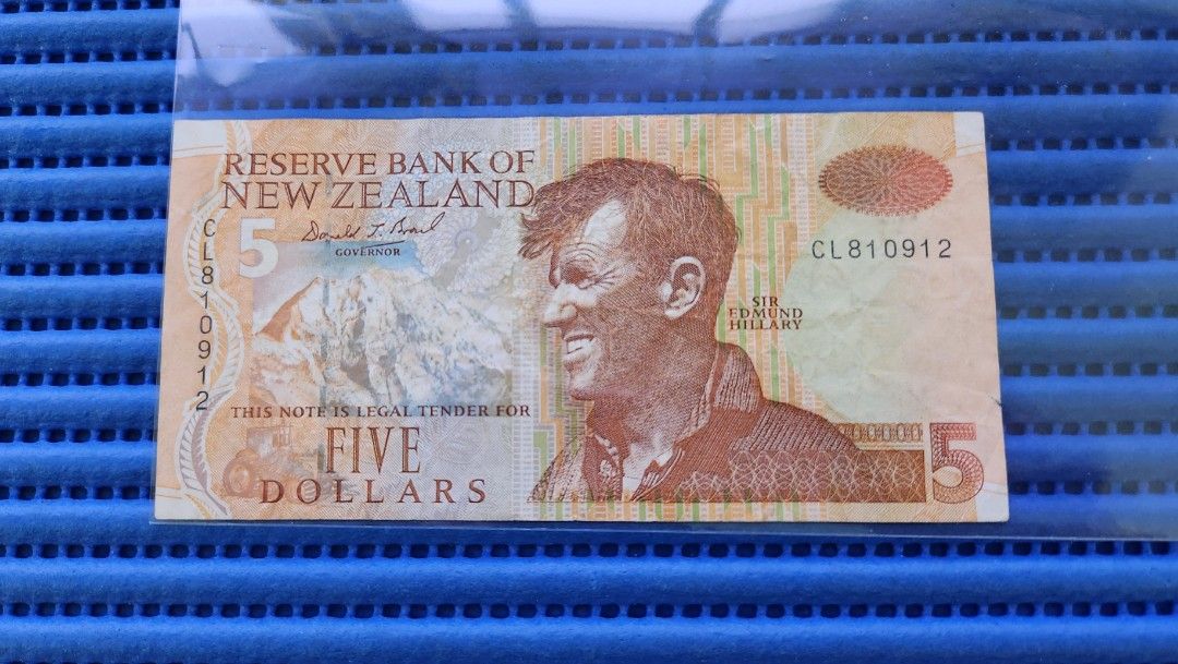 Reserve Bank of New Zealand $5 Note CL 810912 Sir Edmund Hillary Dollar ...