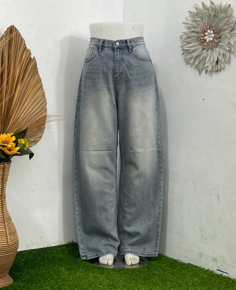 Retro Baggy jeans greywash, Fesyen Pria, Pakaian , Bawahan di Carousell