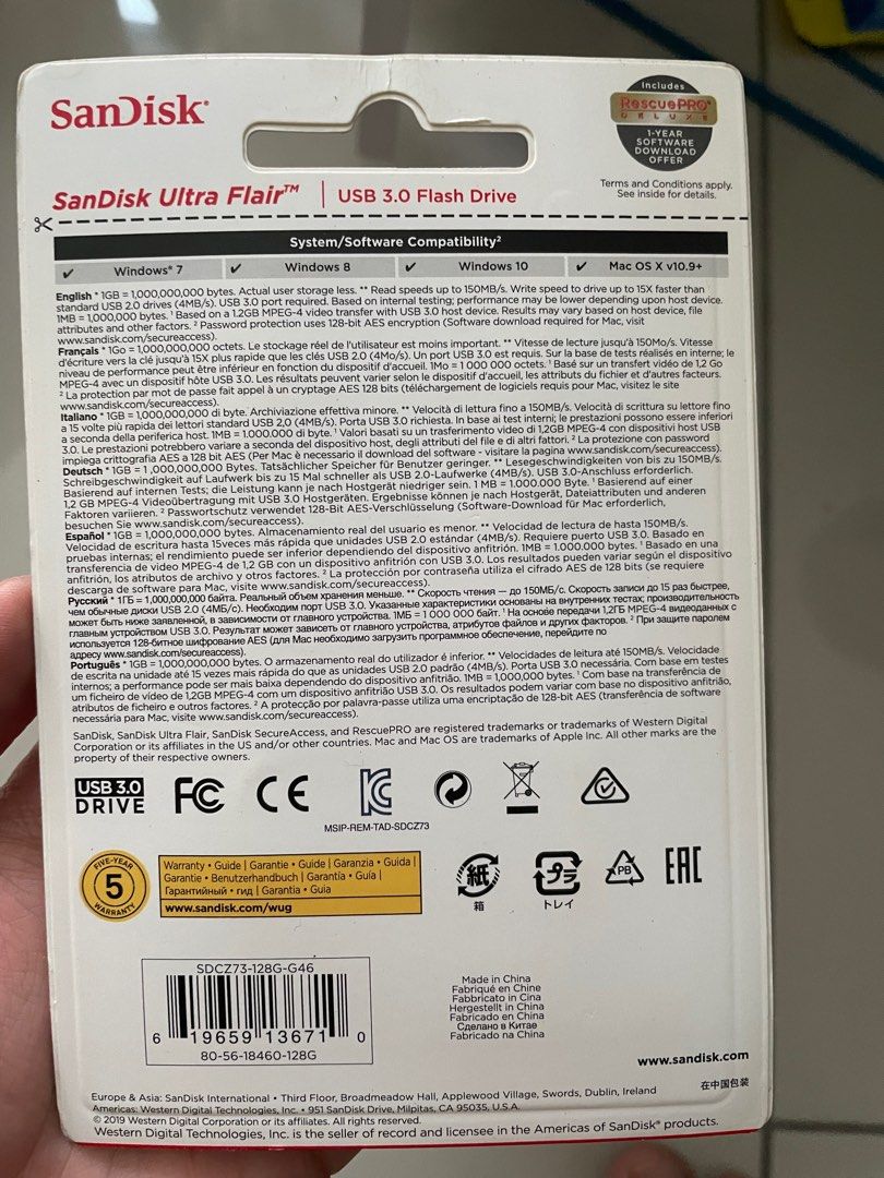 Sandisk ultra flair usb 3.0 flash drive 128 gb, Computers & Tech, Parts ...