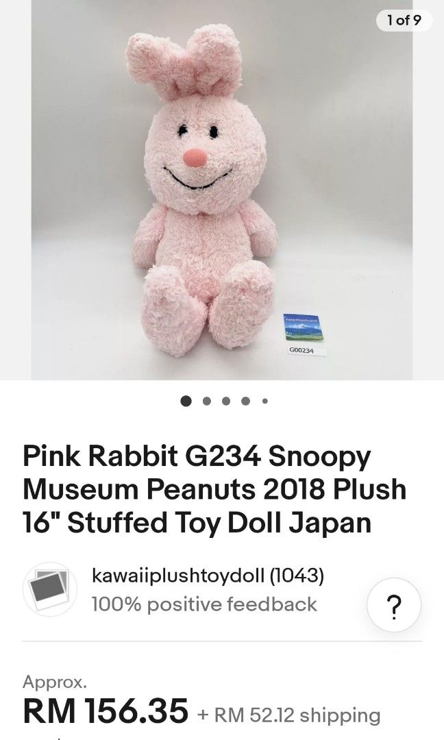 SNOOPY RABBIT PINK, Hobbies & Toys, Toys & Games on Carousell