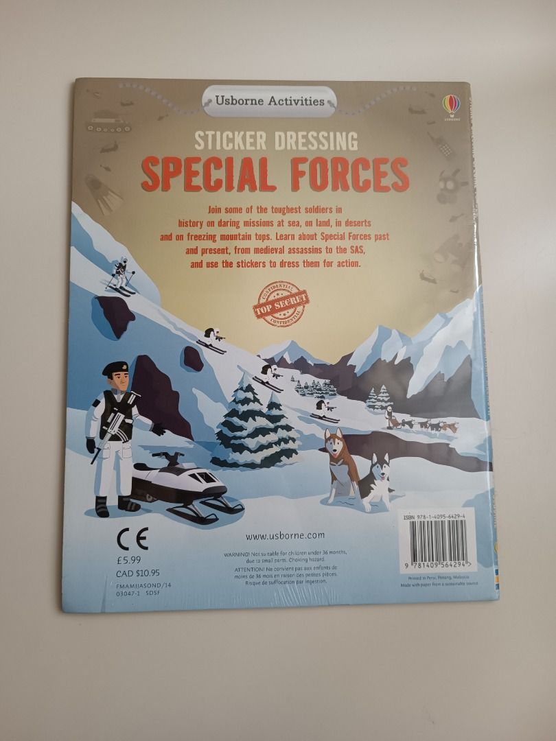 Usborne Activities Sticker Dressing Special Forces (Still wrapped in ...