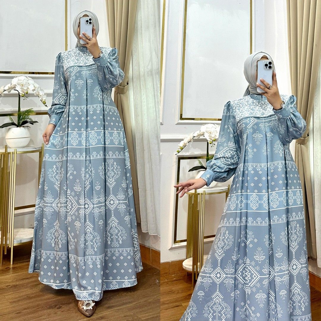Arabian mix lace putih dress, Fesyen Wanita, Muslim Fashion, Gaun di ...