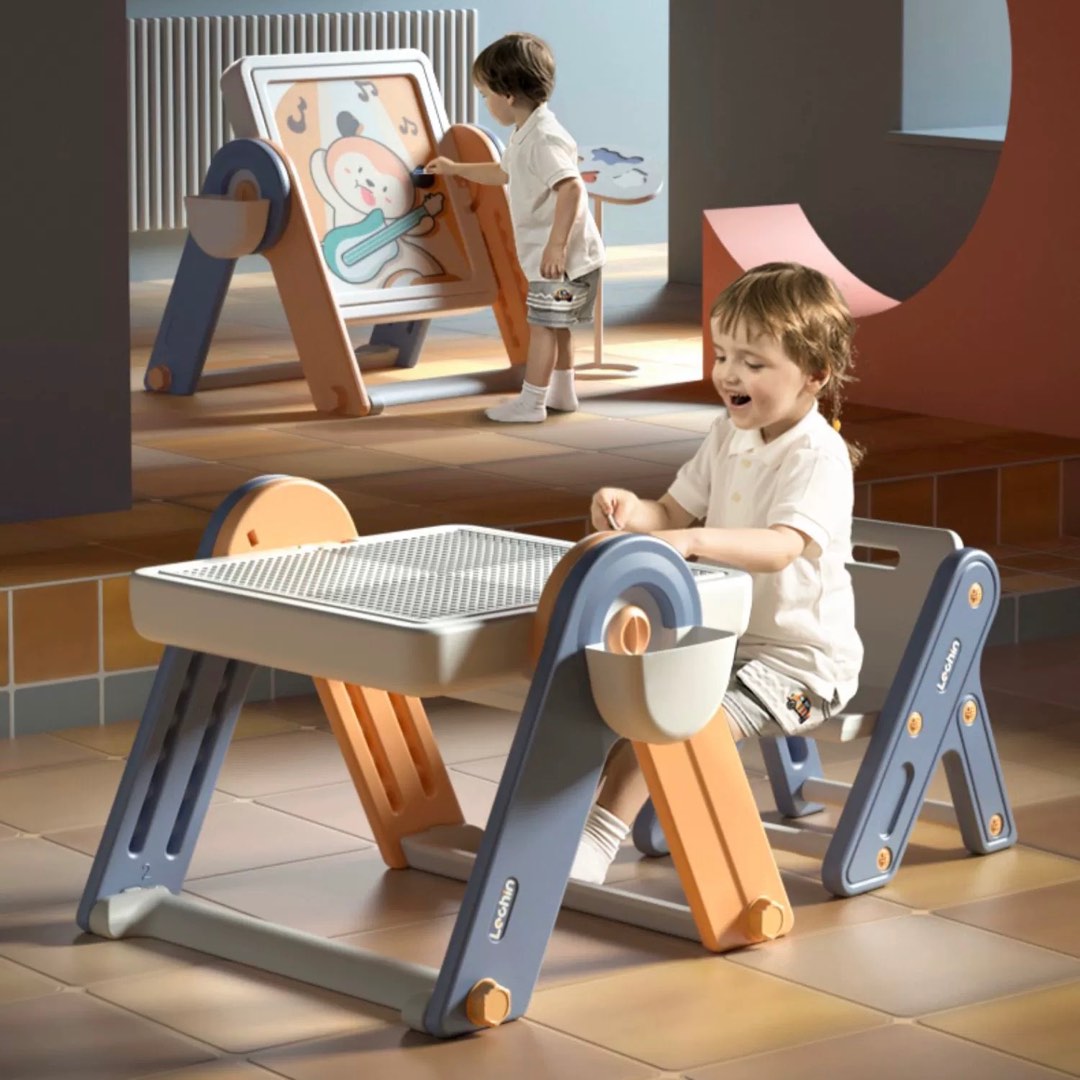 BNIB 6-in-1 Multi-functional Toodles Kids Block Table And Chair Set ...