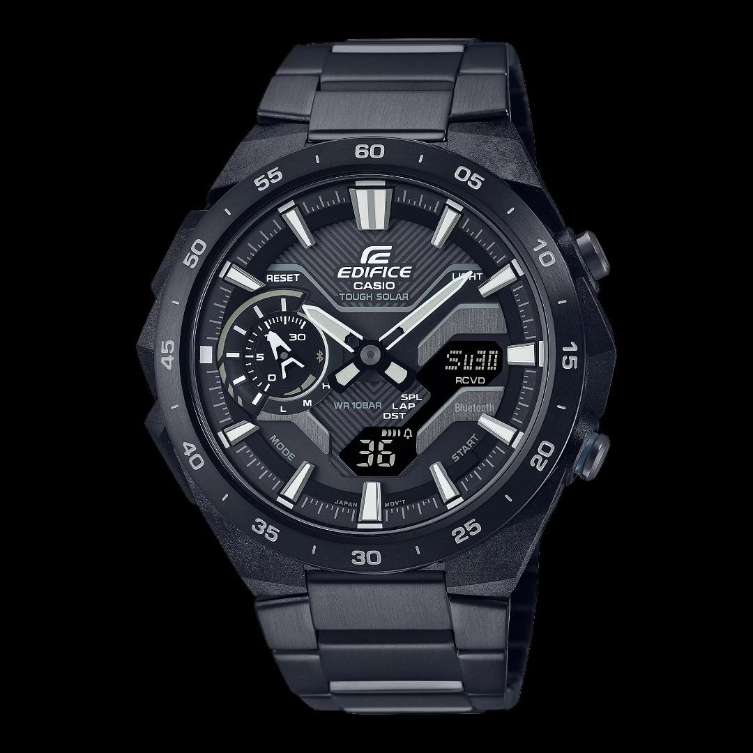 Casio Edifice Windflow Formula Race Black Stealth Digital Analog Bluetooth Black Stainless Steel ...