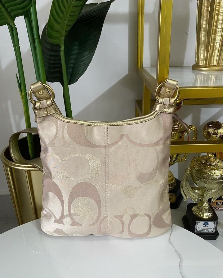 COACH CANVAS MIX KULIT ASLI, Fesyen Wanita, Tas & Dompet di Carousell