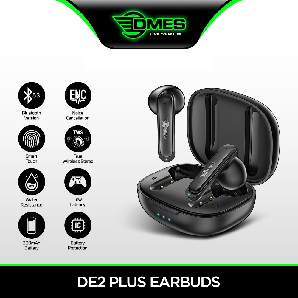 Dmes DE2 Plus Wireless Earphone Bluetooth with Stereo TWS 5.3 Bluetooth ...