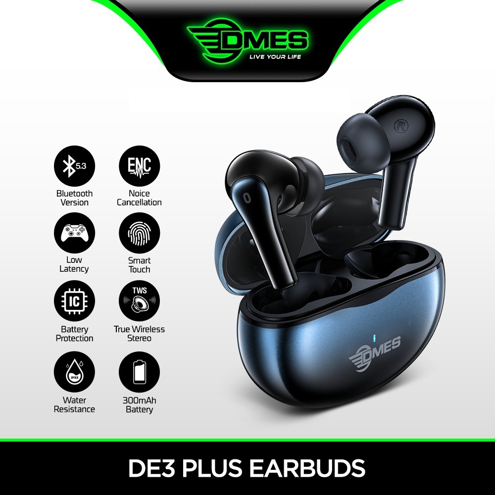 Dmes DE3 Plus Wireless Earphone Bluetooth with Stereo TWS 5.3 Bluetooth Earbud, Audio, Earphones ...
