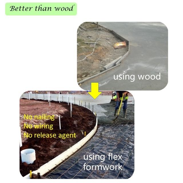 flex plastic formwork curve concrete work sidewalk footpath garden ...