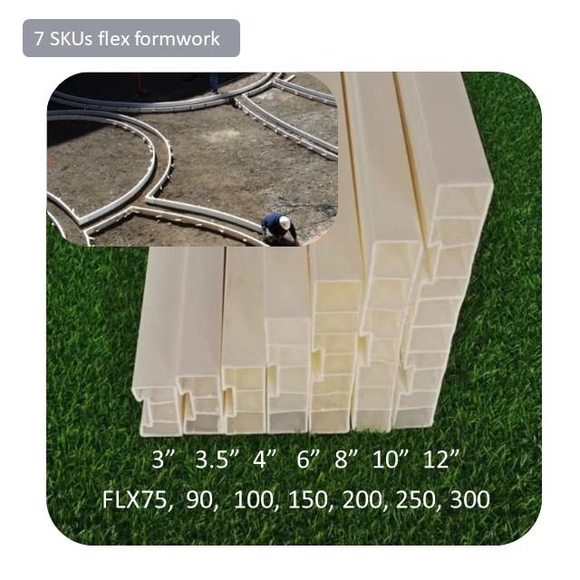 flex plastic formwork curve concrete work sidewalk footpath garden ...