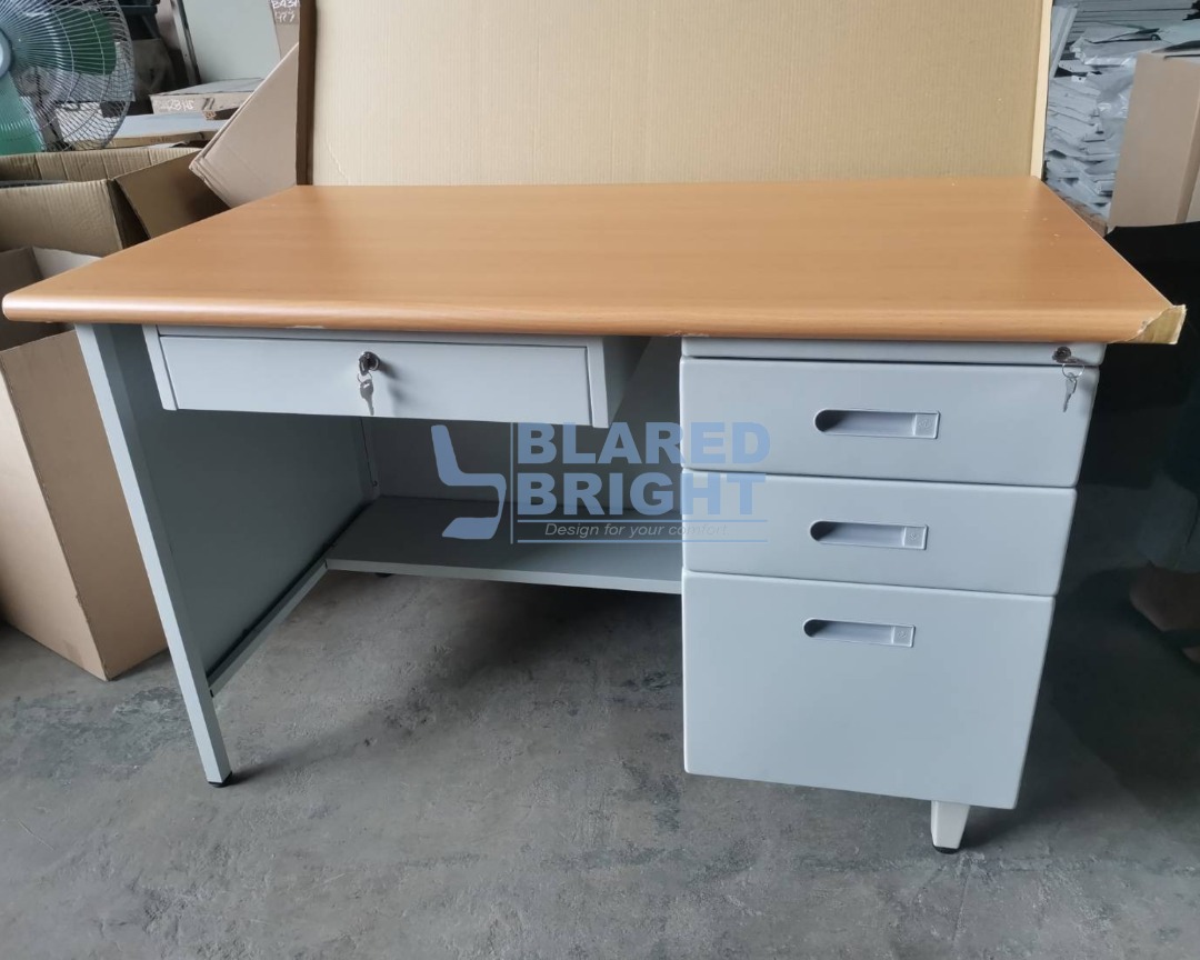 Fst Table with Center Drawer and Fixed Pedestal _ Office Furniture ...