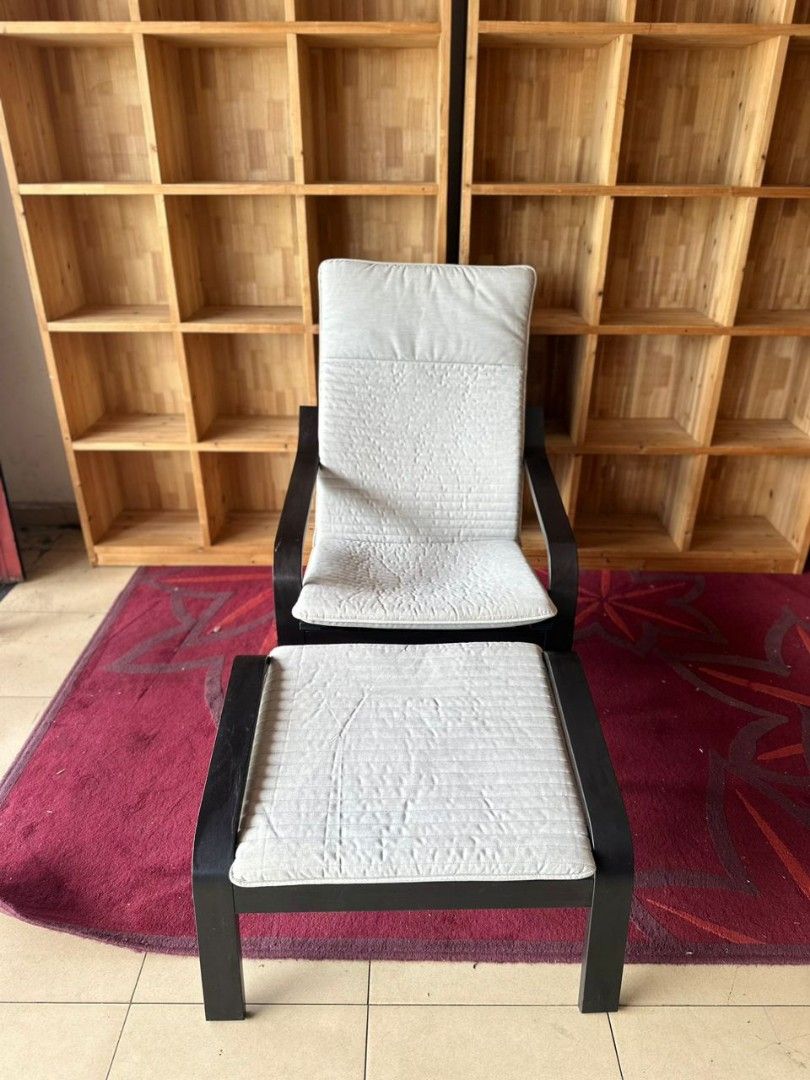 Ikea Poang with stool, Furniture & Home Living, Furniture, Chairs on ...