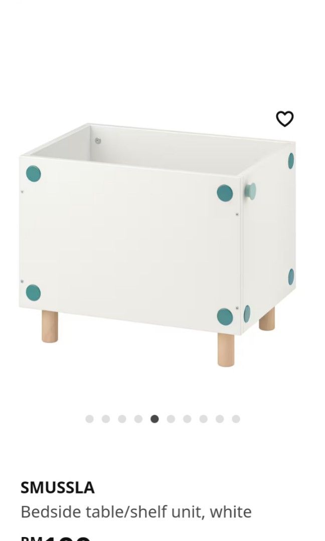 IKEA SMUSSLA Bedside table/shelf unit, white Original price RM199 ...