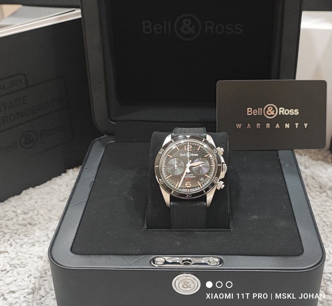 Johan BELL N ROSS BRV2-94 Heritage Steel Rubber 41mm Chronograph Men ...
