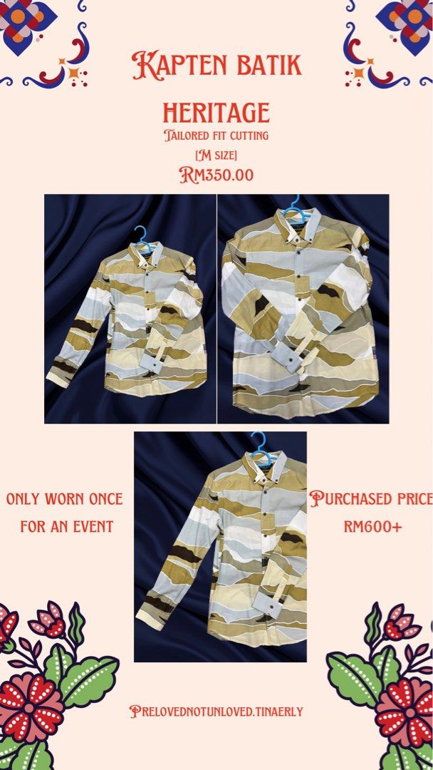 KAPTEN BATIK HERITAGE Tailored Fit Batik, Luxury, Apparel on Carousell