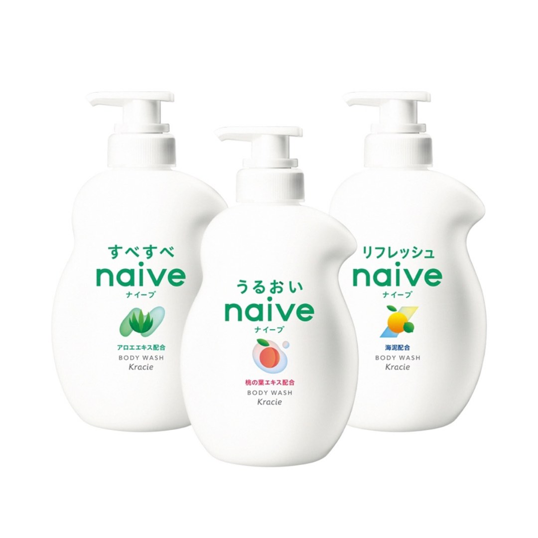 全新 Kracie 葵緹亞 naive 娜艾菩 沐浴乳 530ml 保濕桃葉, 香水、美妝、保養, 身體清潔保養, 沐浴清潔相關在旋轉拍賣