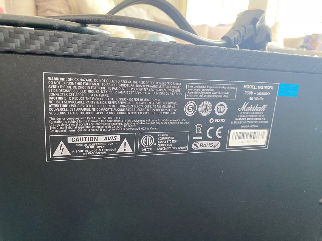 Marshall MG15CFX guitar amplifier 15-Watt MG Combo Amp, 音響器材, Soundbar ...