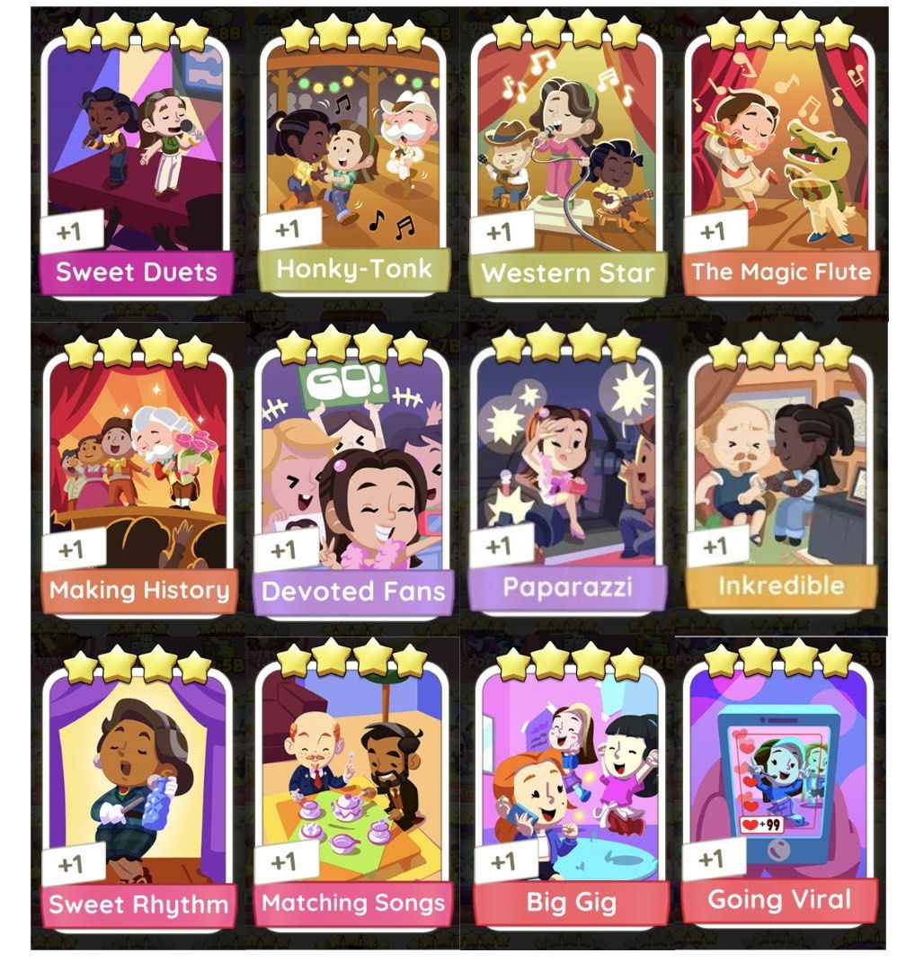 Monopoly Go Stickers [ALL including 5 Star, 4 Star, Prestige 5 Star ...