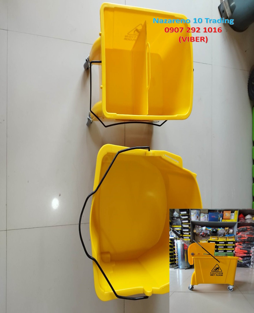 Mop squeezer bucket w/wheels, Furniture & Home Living, Cleaning ...