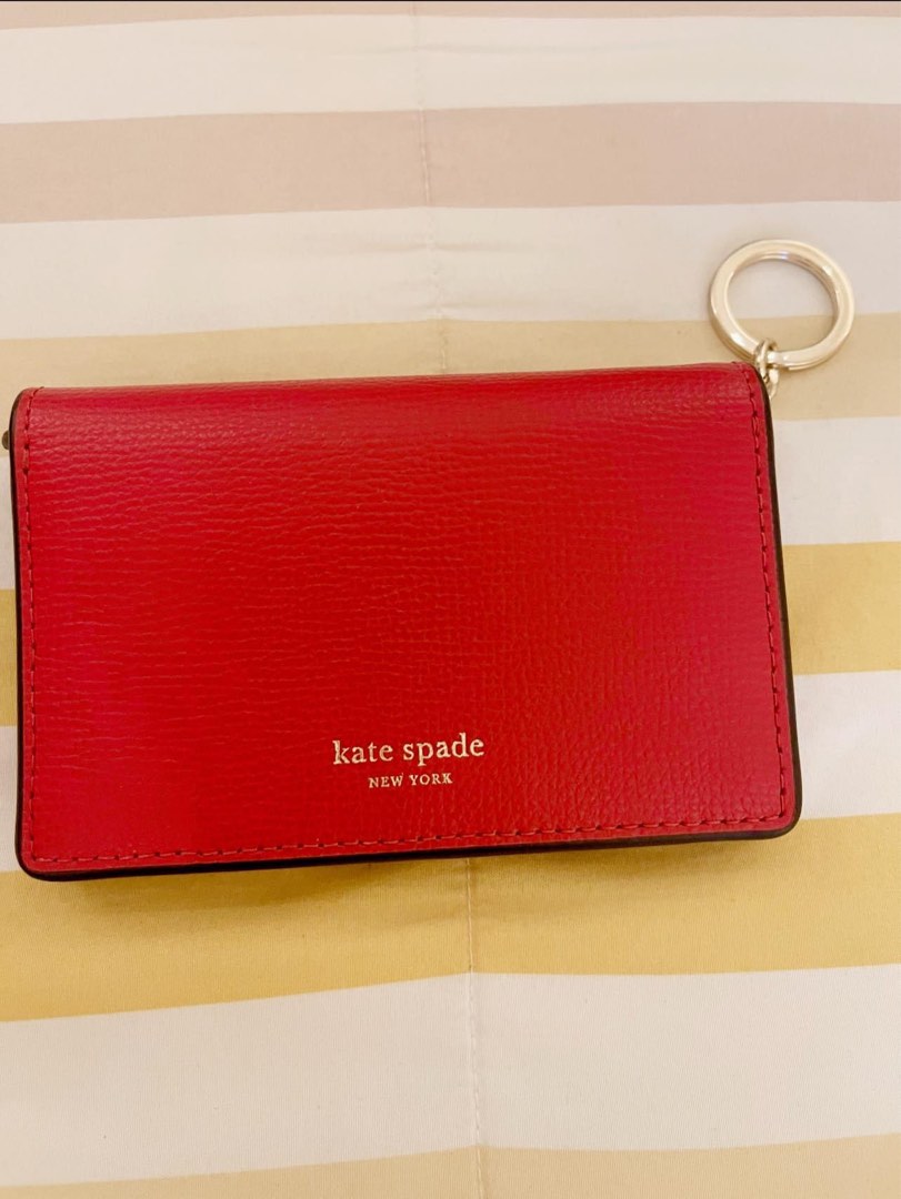 Red Kate spade bifold wallet / card holder, Luxury, Bags & Wallets on ...
