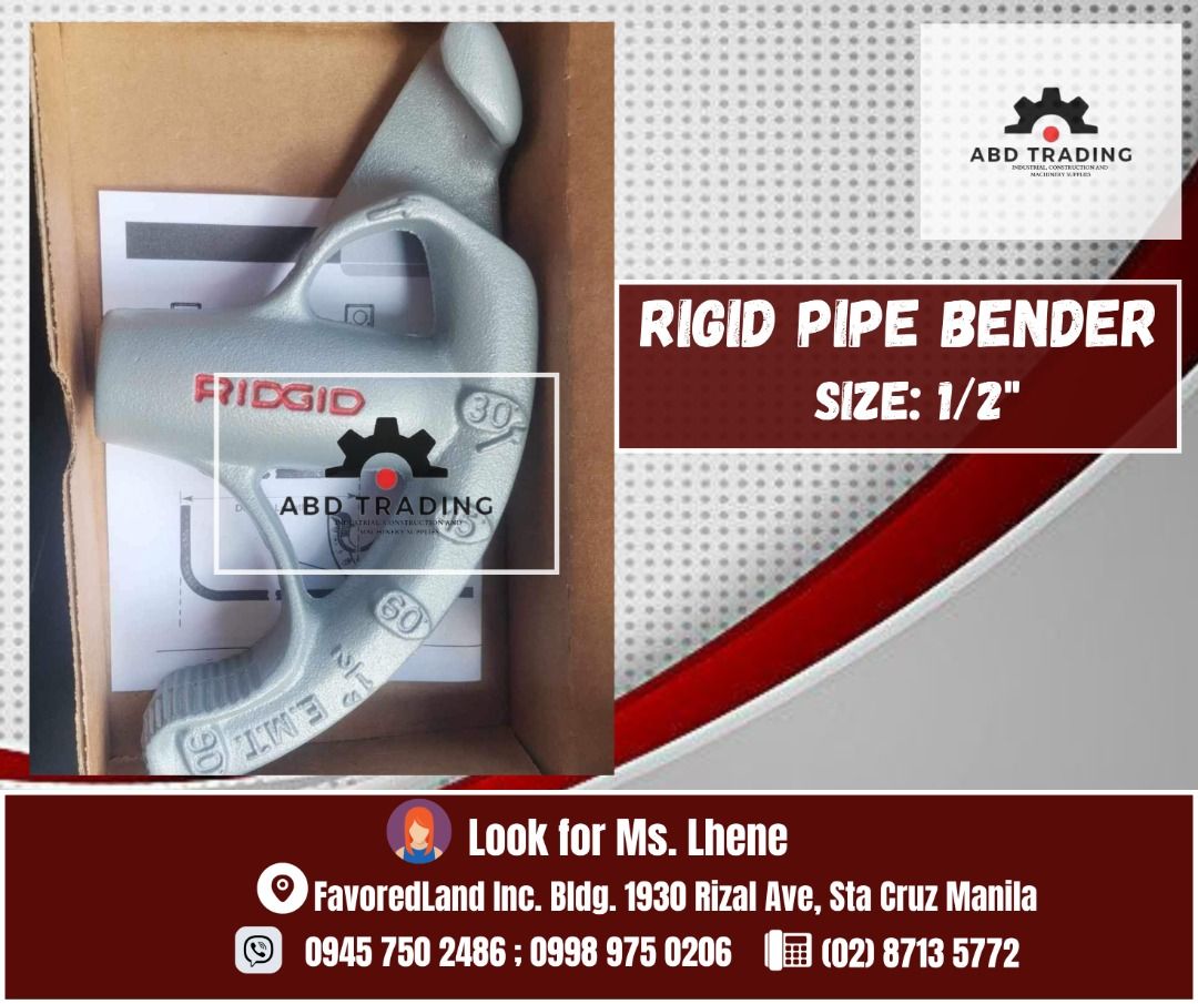 RIGID PIPE BENDER, Commercial & Industrial, Construction Tools ...