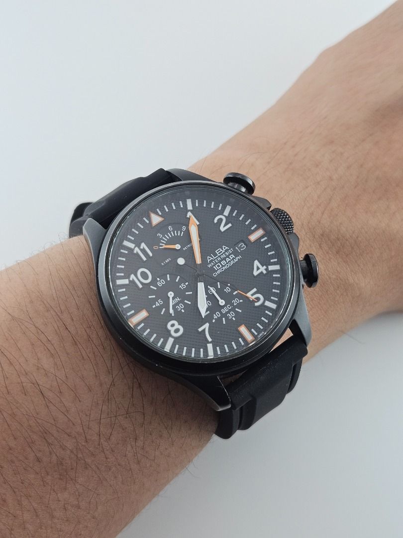 Seiko Alba Fleiger Retrograde Chronograph Quartz Watch, Men's Fashion ...