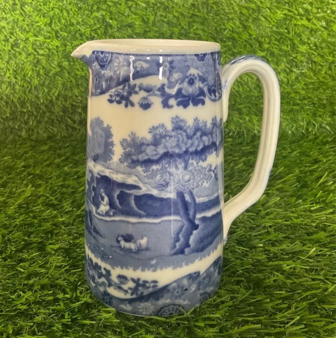 Spode Copeland Italian England Blue Deco Pitcher with Flaw as posted ...