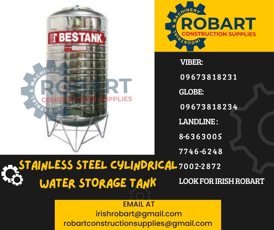 STAINLESS STEEL CYLINDRICAL WATER STORAGE TANK, Commercial & Industrial ...