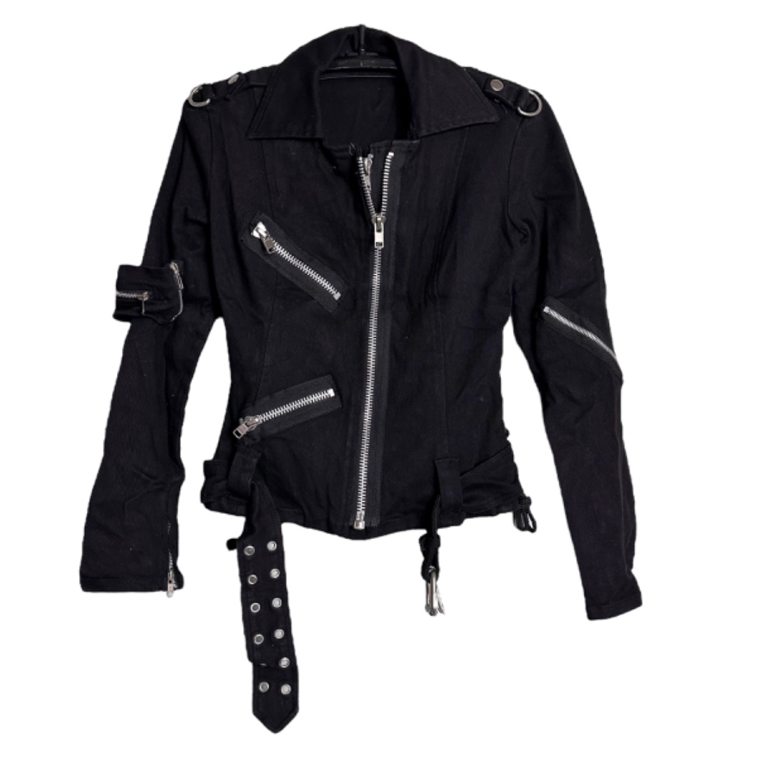 Vintage Lip Service Biker Jacket Made in USA, Men's Fashion, Coats ...