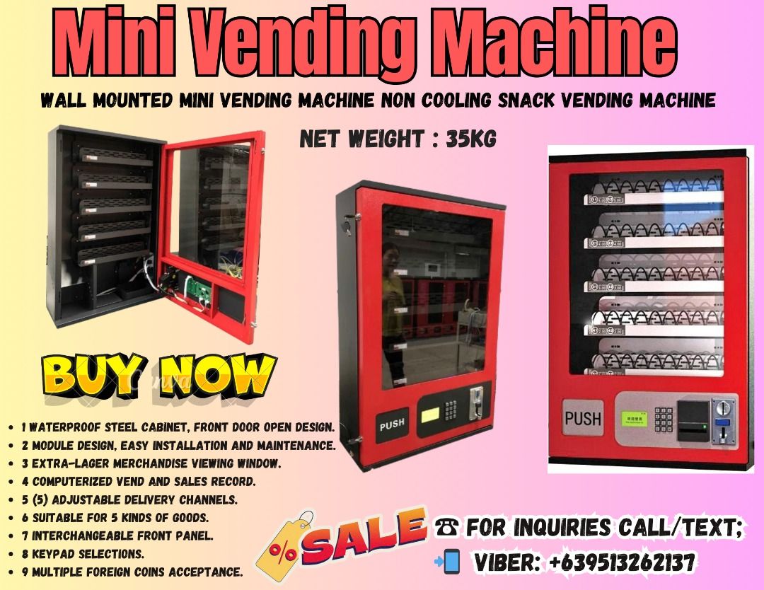 Wall Mounted Mini Vending Machine Non Cooling Snack Vending Machine ...