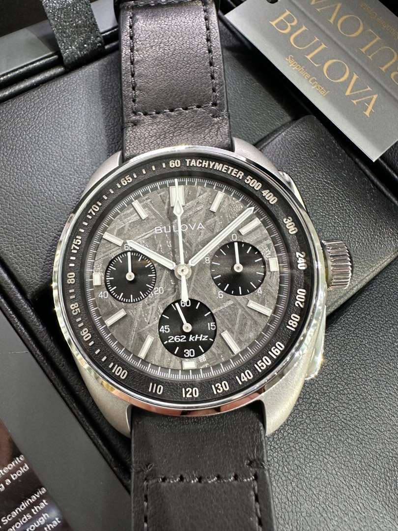接受預訂 BULOVA Lunar Pilot 隕石面登月錶 高頻石英計時錶 96A312, 名牌, 手錶 - Carousell