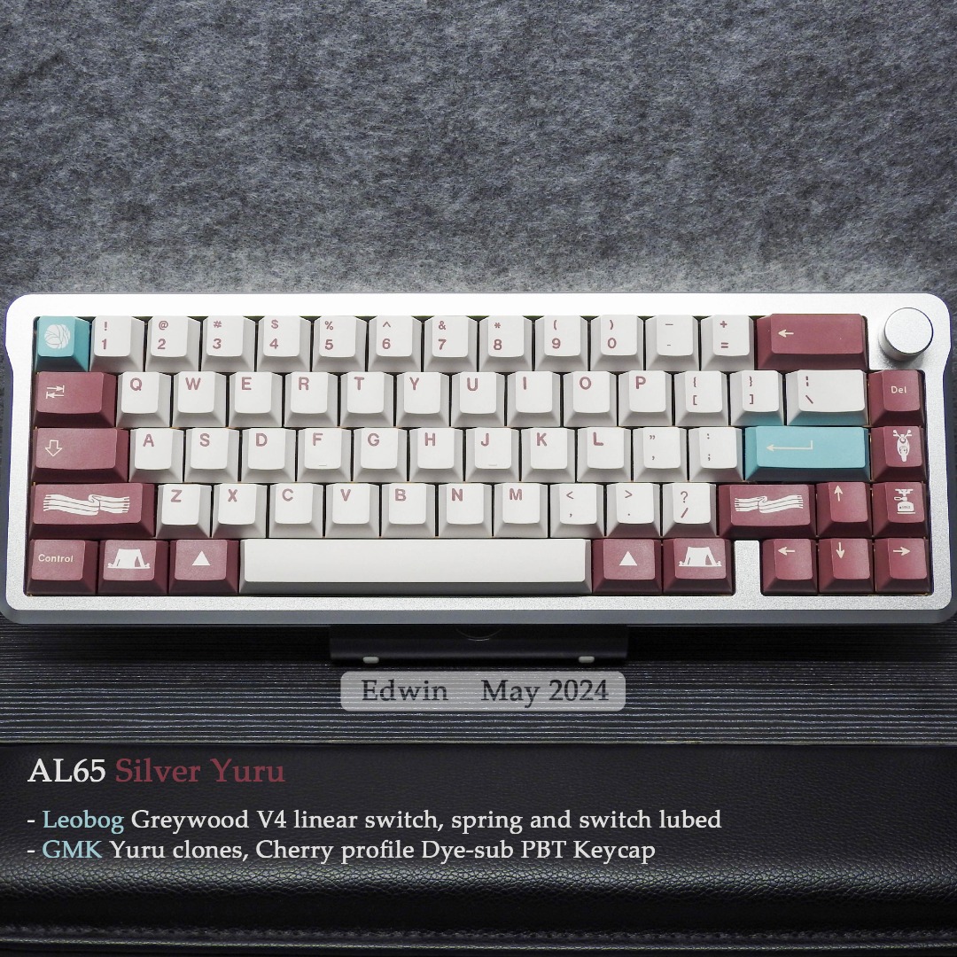 AL65 Silver Yuru 65% Aluminum Custom Mechanical Keyboard with Leobog ...