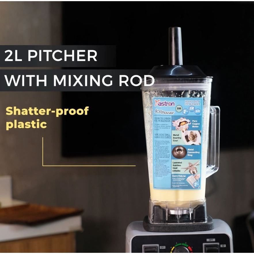 Astron 2L Ice Power Heavy Duty Ice Blender Stainless Steel 6 Blades ...