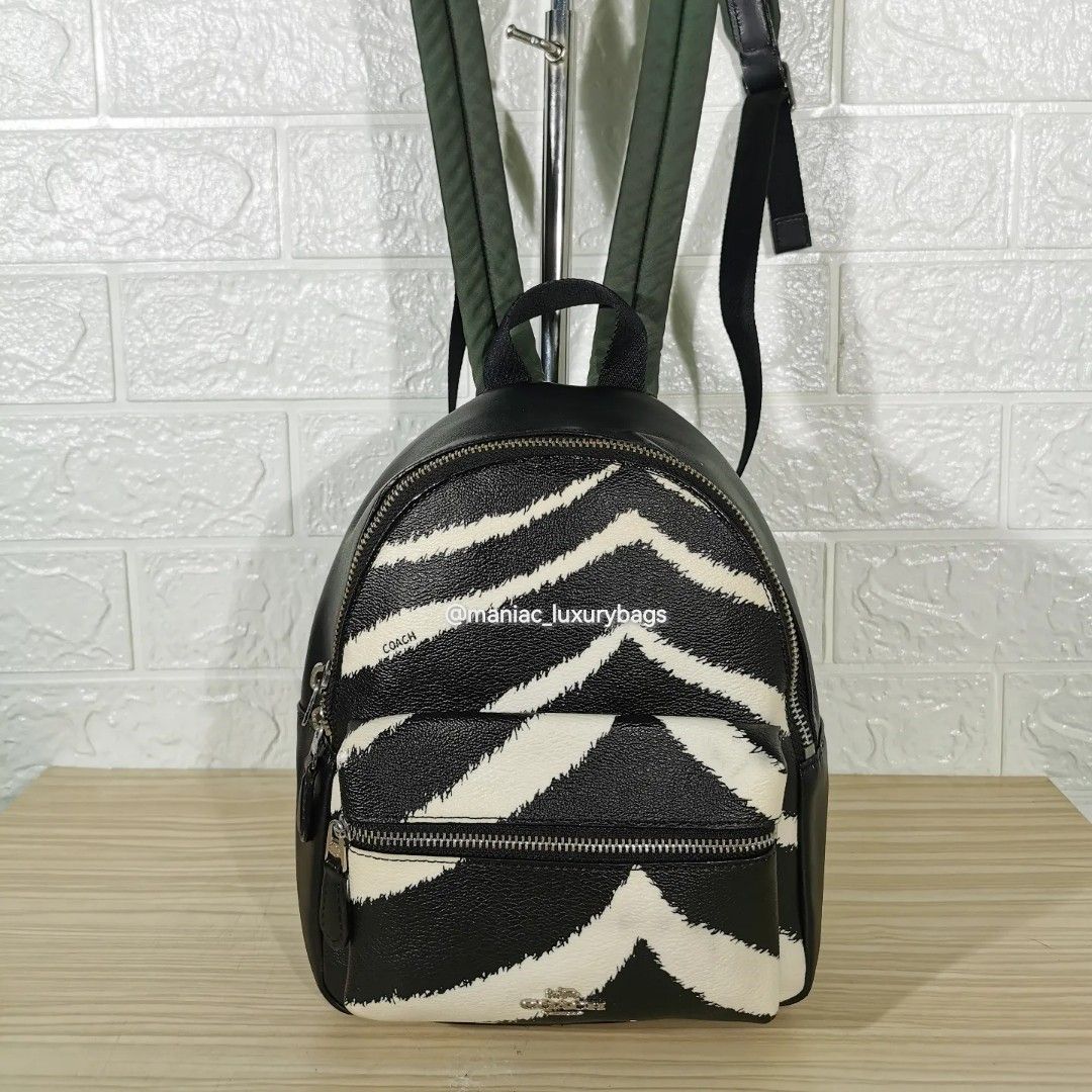 Backpack COACH *Mini Charlie Backpack With Zebra Print, Barang Mewah ...