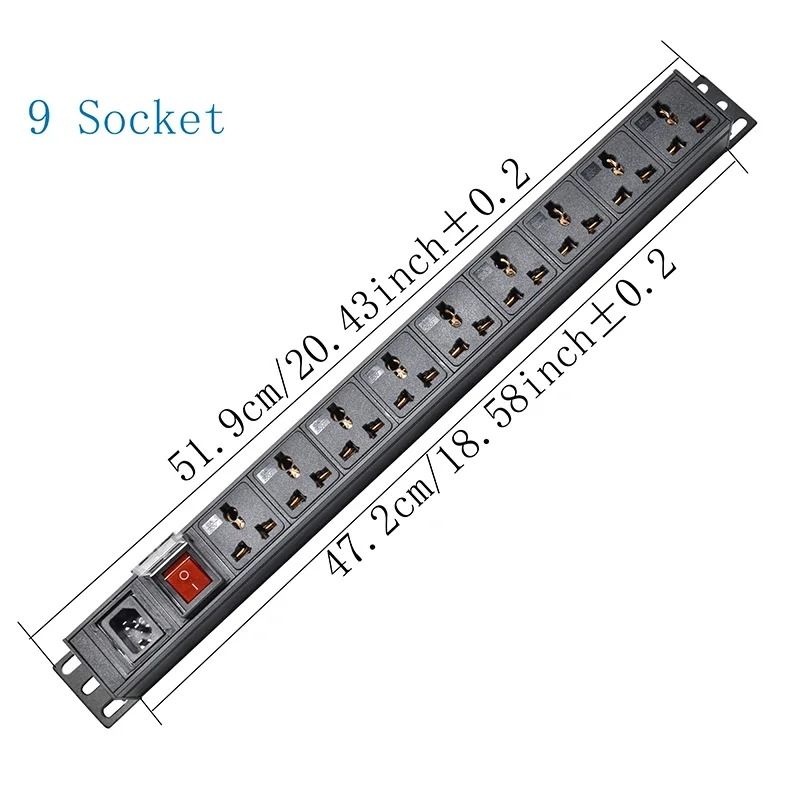 Cabinet rack wall desktop mount PDU Power Strip Unit C14 Input power input 2-10Ways Universal ...